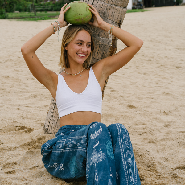 Cosmic Teal Harem Pants - LotusAndLuna