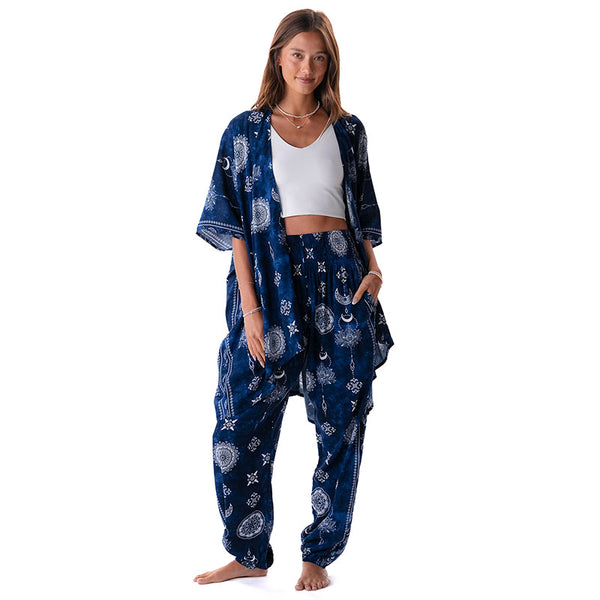 Nightfall Blue Lotus Moon Lounge Set | LotusAndLuna