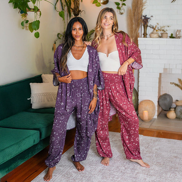 Plum Starry Night Lounge Set - LotusAndLuna
